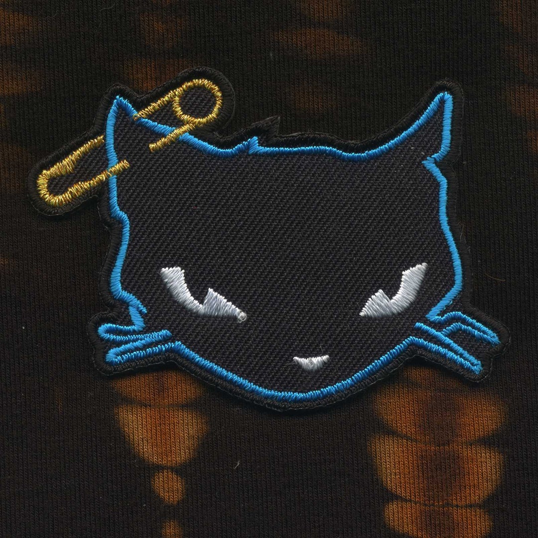 Patch Black and Blue Cat Cat With Safety Pin Patch - Etsy