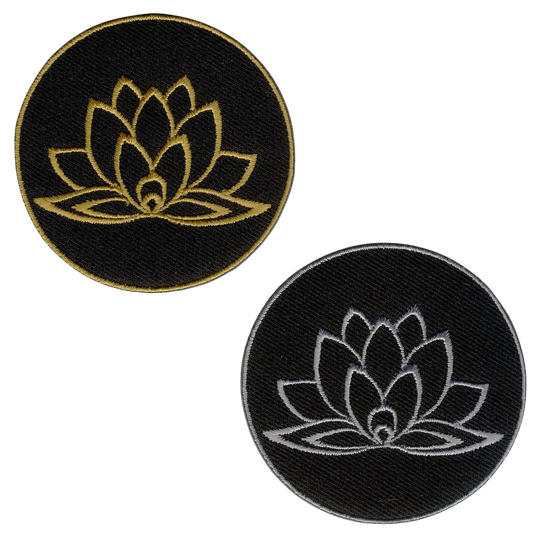 Patch - Lotus Flower - Blossom - Gold or Silver - Patch - Etsy
