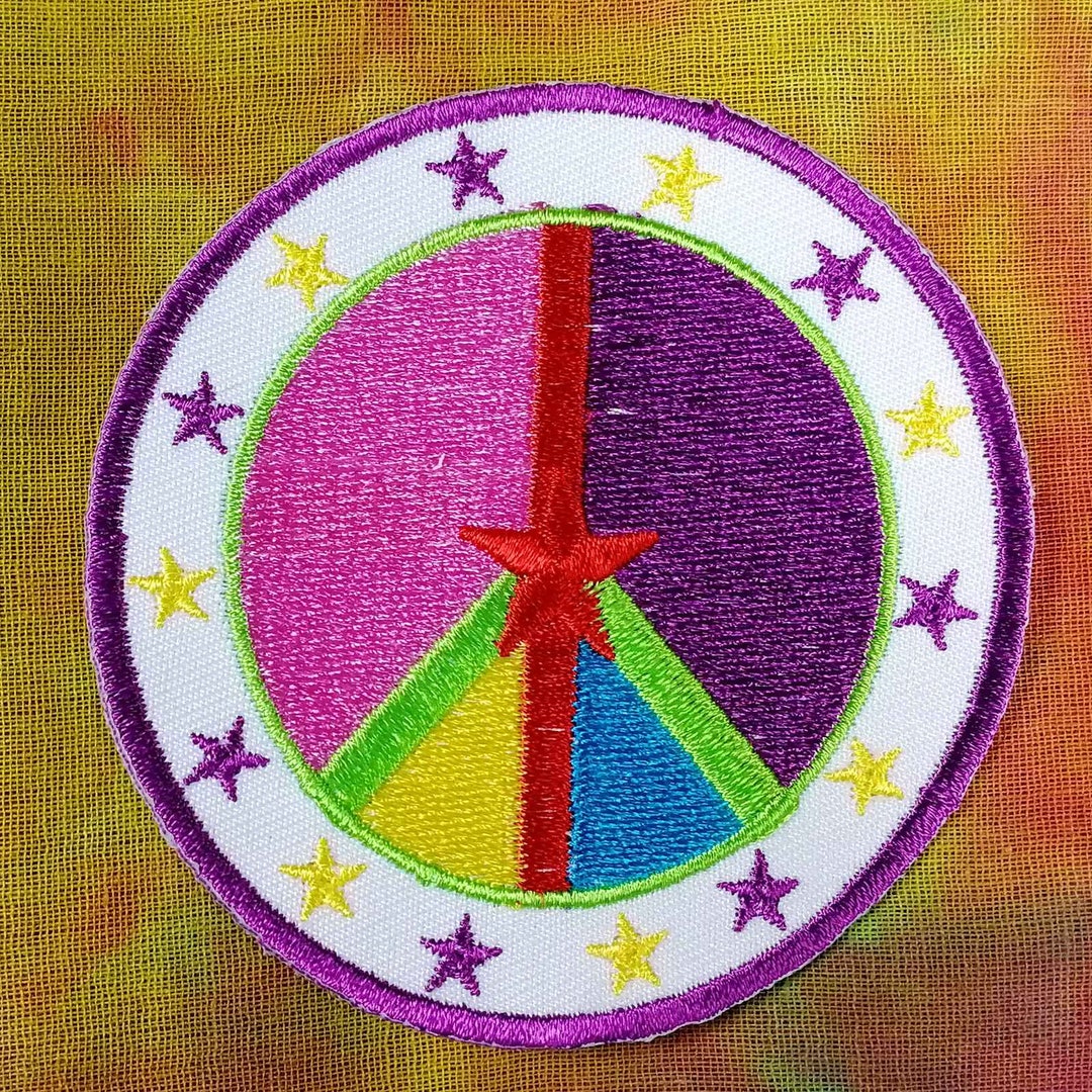 Patch Peace Sign and Stars Colorful Patch - Etsy