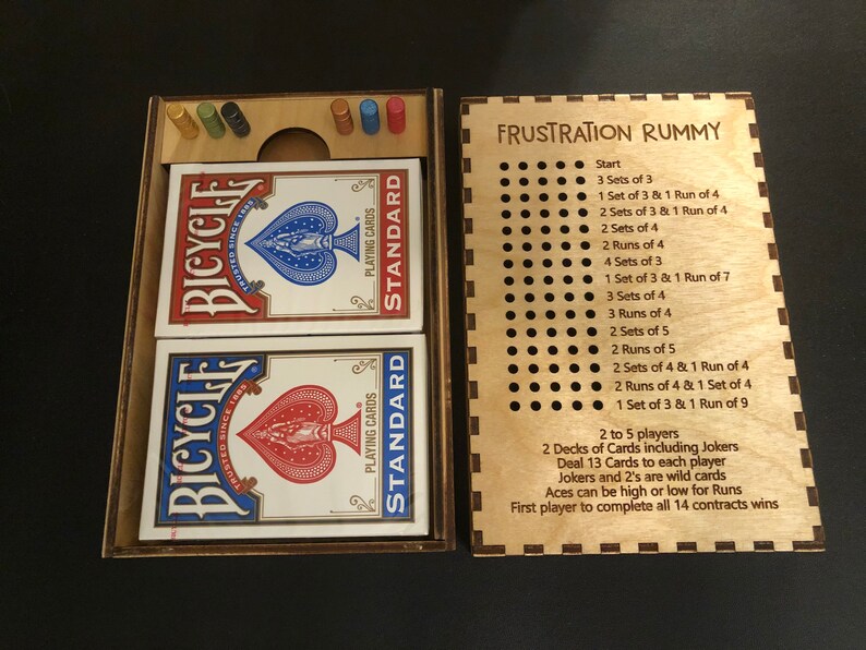 Frustration Rummy Game Box Set. Rummy Card Game for 2 to 5 Players. - Etsy