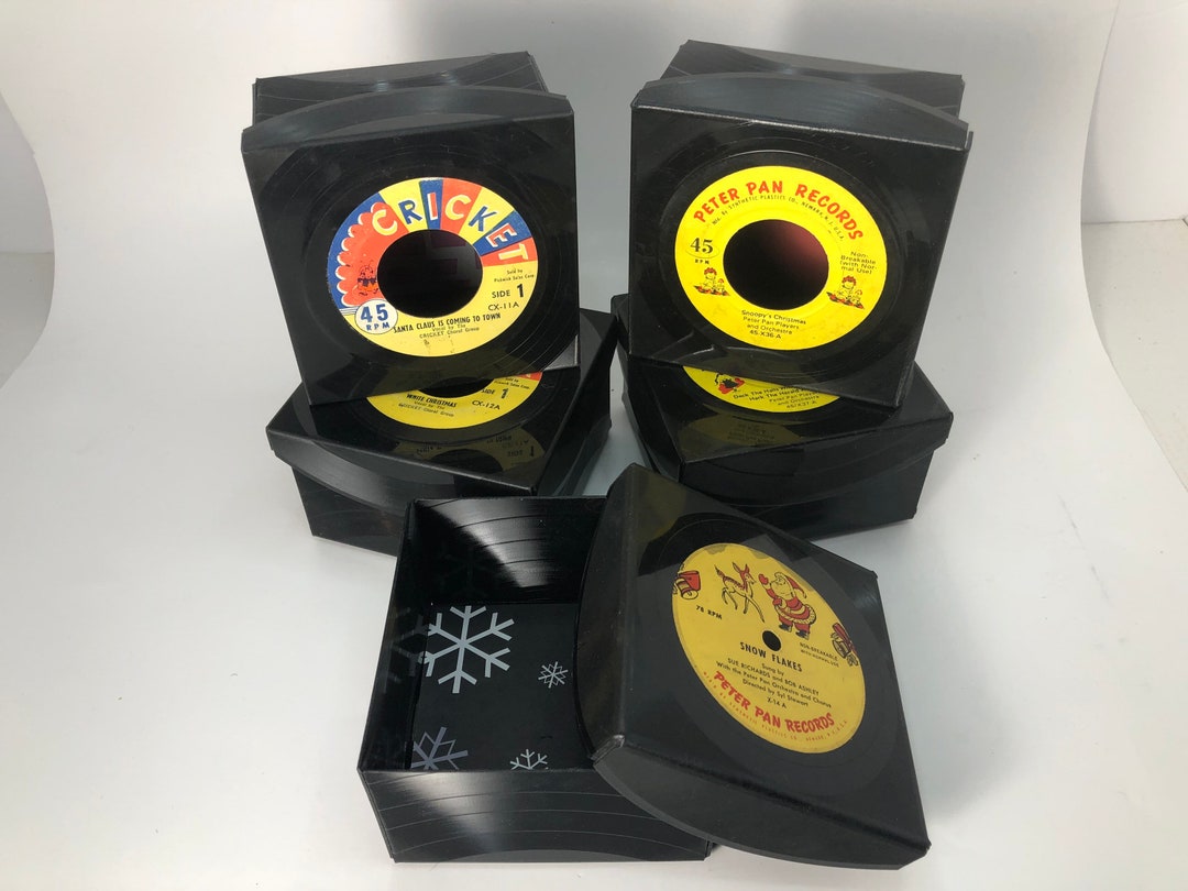 Christmas Record Box - Vintage 45 Repurposed Vinyl Record Box ...