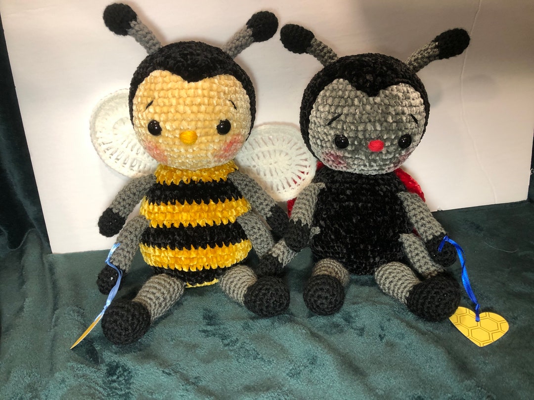 Cuddly Bug Friends, Ladybug or Bumblebee Soft and Cuddly Crocheted ...