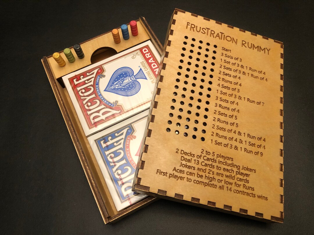 Frustration Rummy Game Box Set. Rummy Card Game for 2 to 5 Players. - Etsy