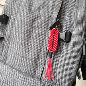 Macrame Paracord Large Red Keychain Handmade Macrame Keyring - Etsy