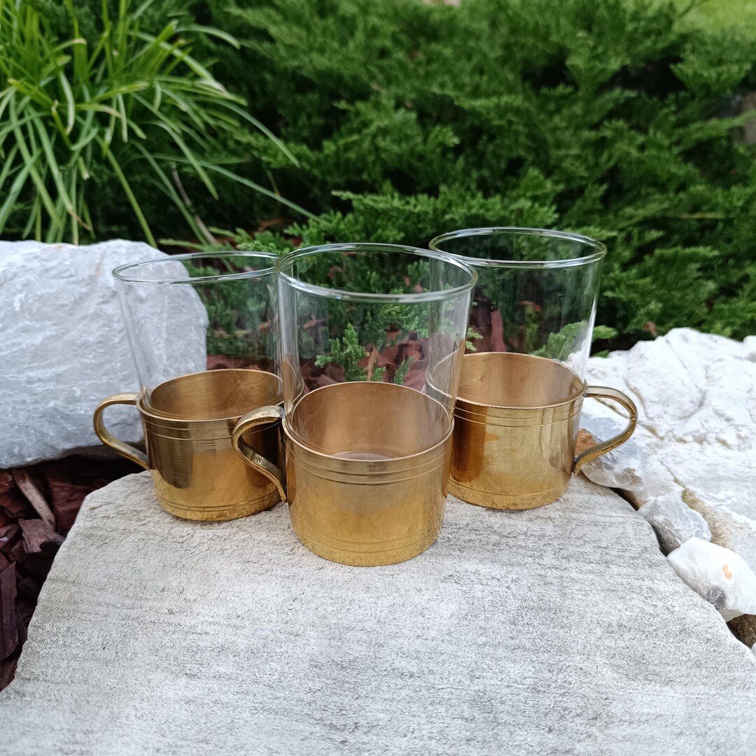 Vintage Duralex Versailles Glass Tea or Coffee Mug With a Brass Holder ...