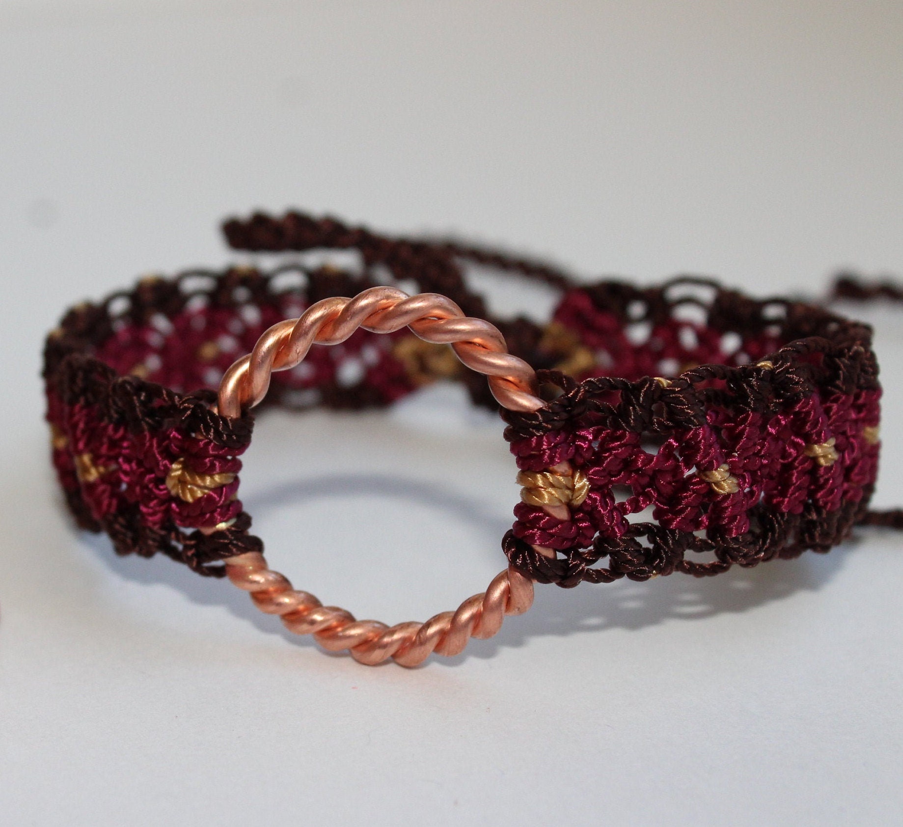 Macramé Bracelet With a Tensor Ring 1/32 Empowerment New Cubit | Etsy