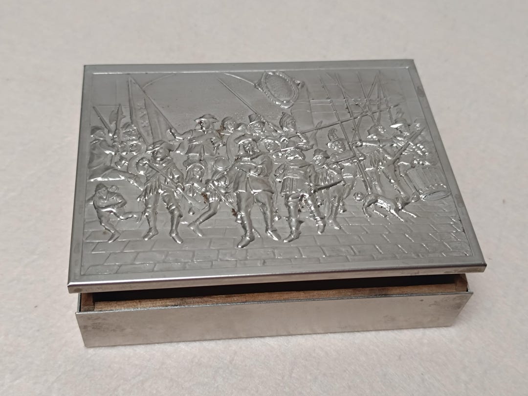 Vintage Handcrafted Metal/wooden Box With Rembrandt's Night Watch ...