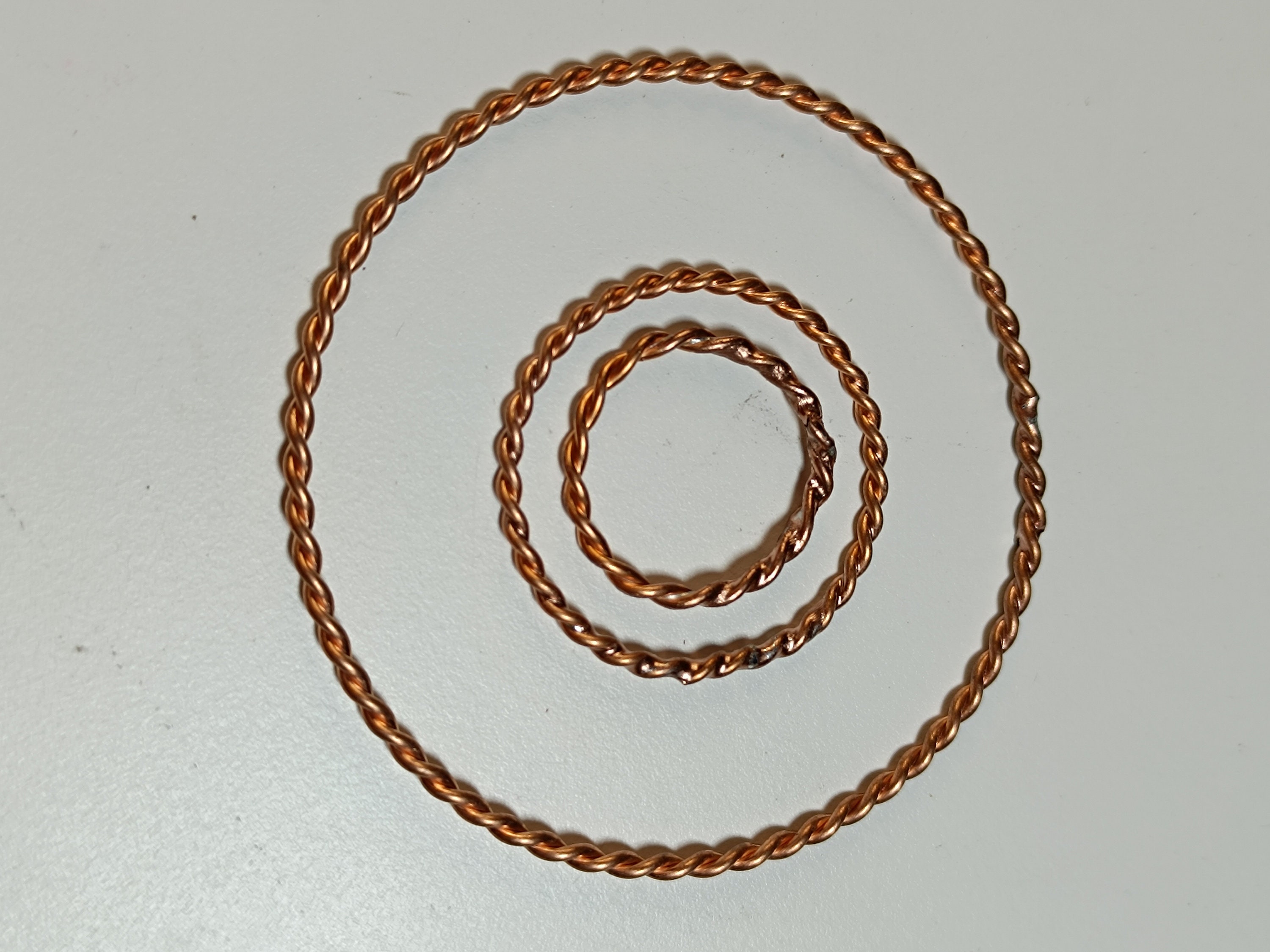 Trio 188 Mhz Empowerment Cubit Copper Tensor Rings Set of Rings 1/9, 1/ ...