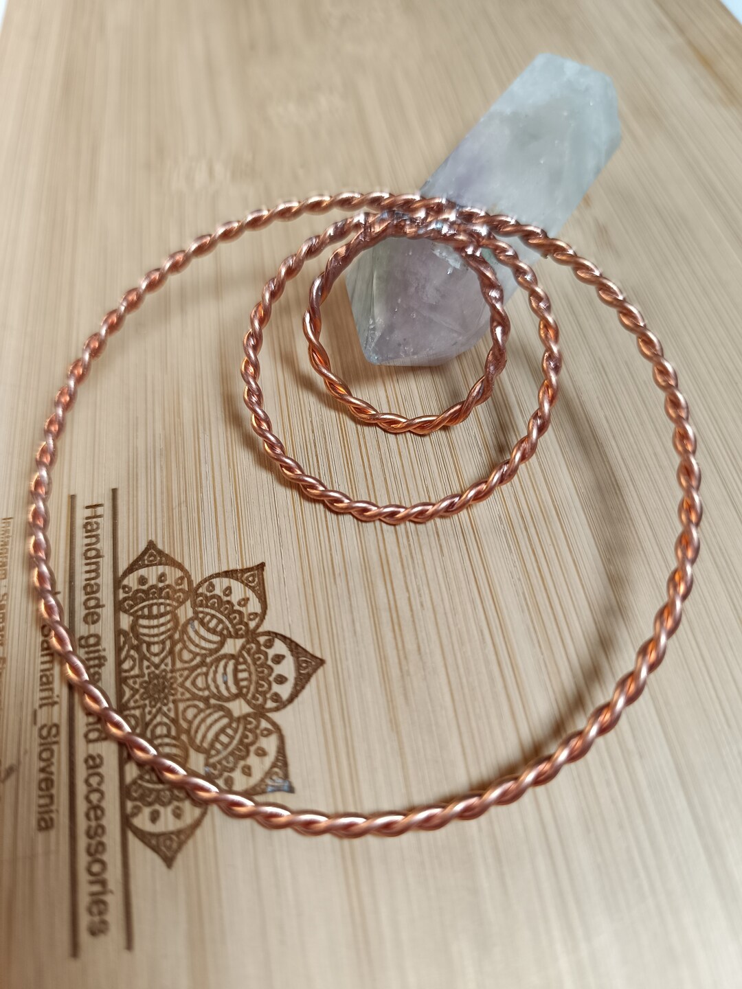 Trio 188 Mhz Empowerment Cubit Copper Tensor Rings Set of Rings 1/9, 1/ ...