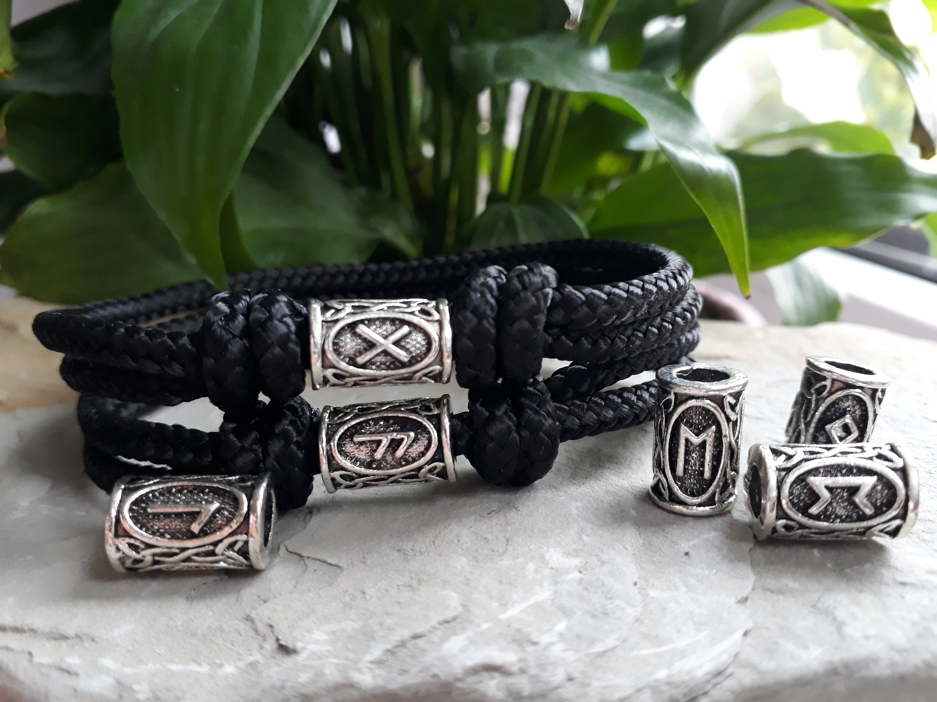 Viking Rune Othalan Silver Bead Pendant Charm Adjustable | Etsy