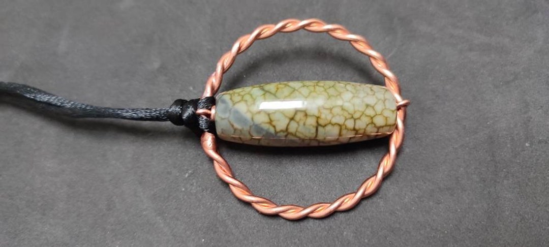 Tensor Ring 1/16 Empowerment Cubit Pendant Agate Big Bead Chakra ...