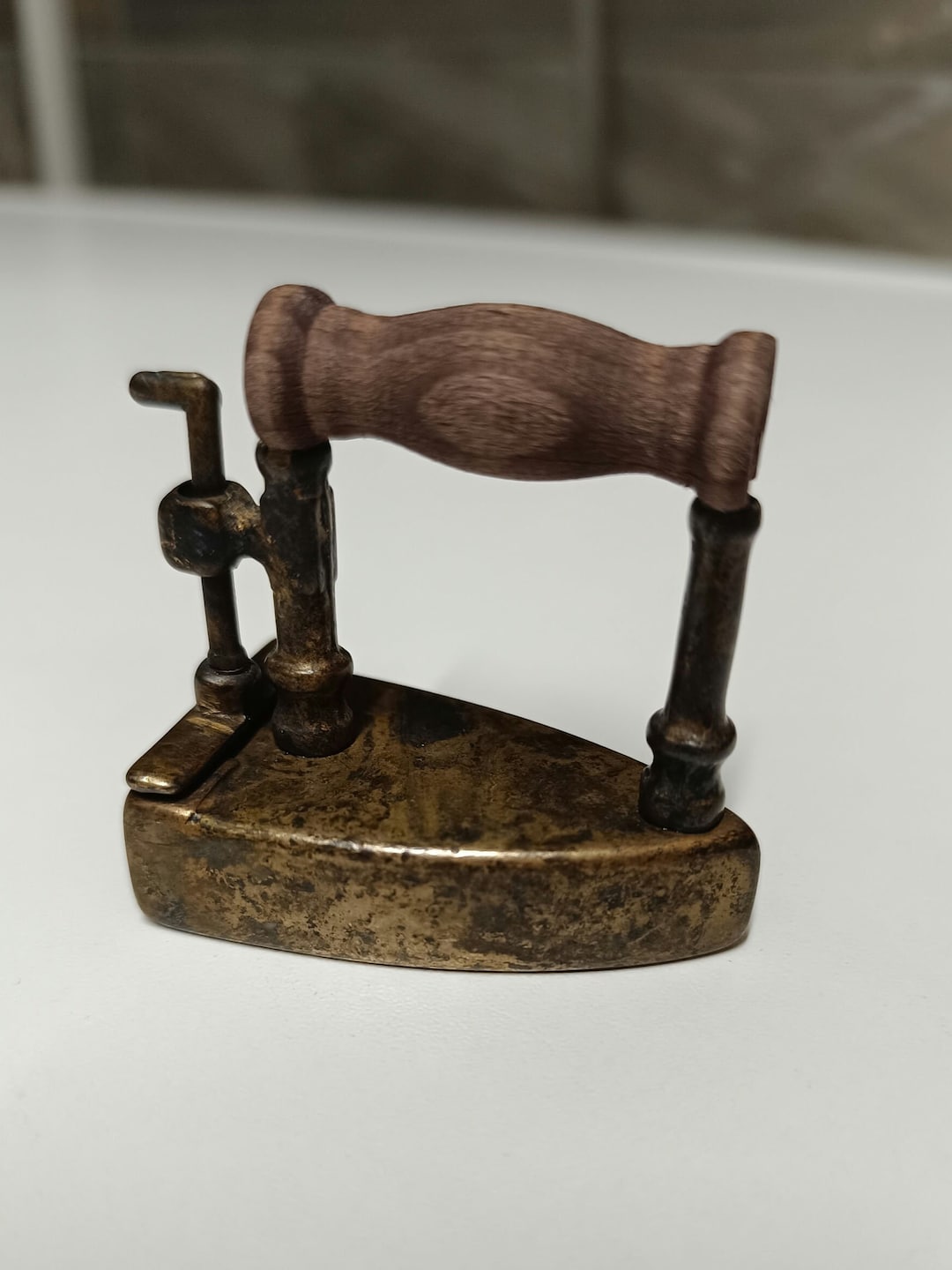 Vintage Brass Miniature Iron Slug Box Sad Antique Small Metal Iron With ...