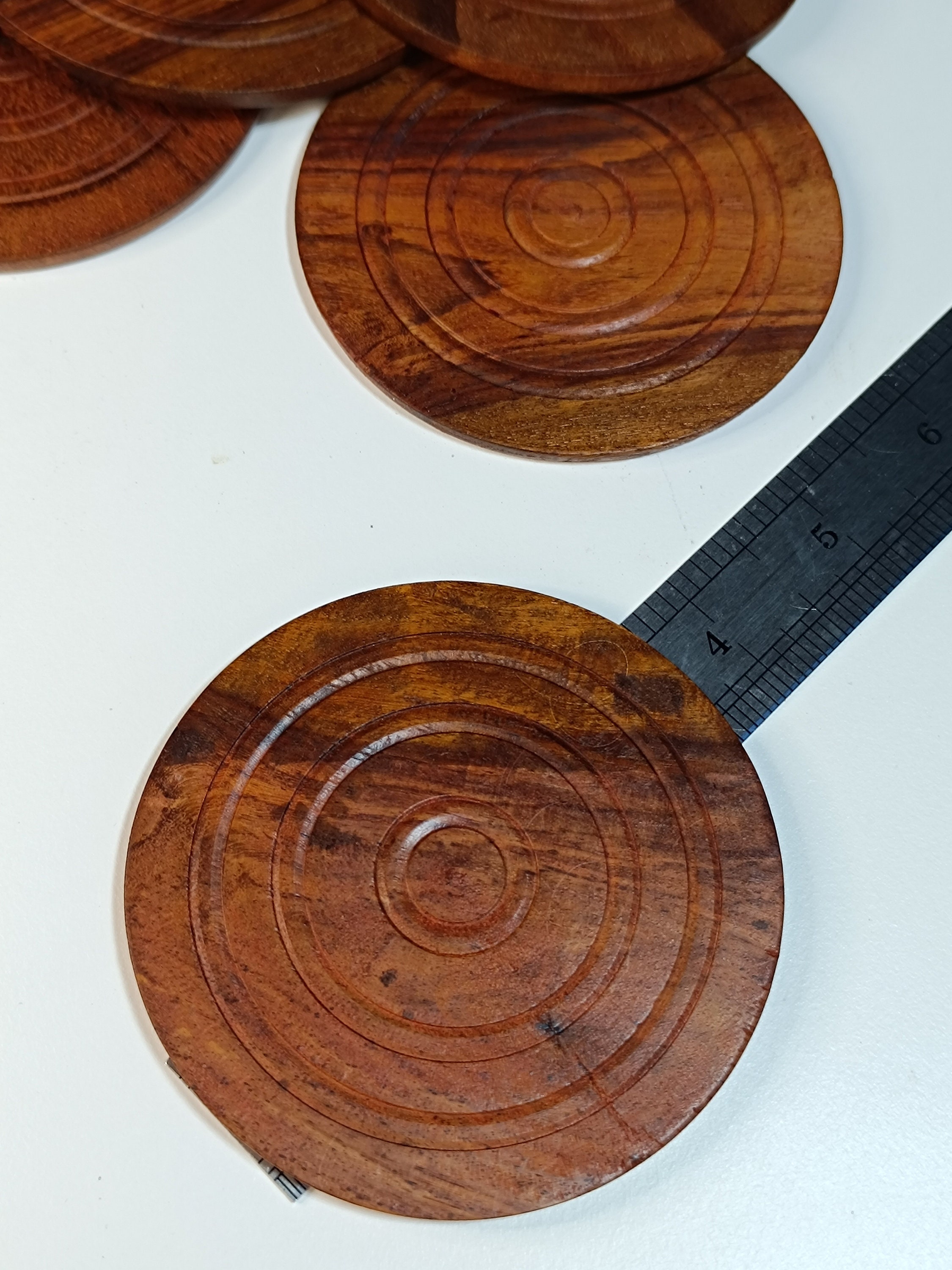 Indian Wooden Box Natural Color Etched Vine Round Wooden Box With Set ...