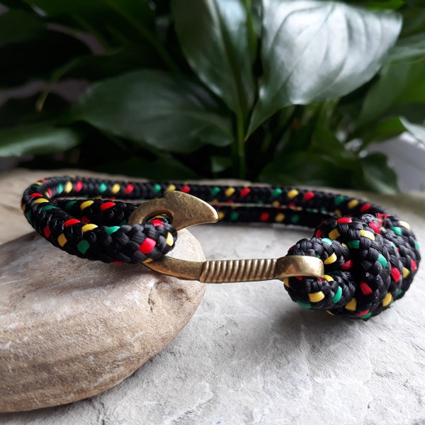Mens Adjustable Rope Bracelet Fish Hook - Etsy