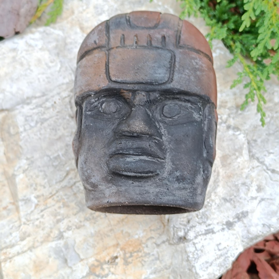 Vintage Ceramic Replica of Olmec Giant Heads - the Colossal Heads of ...