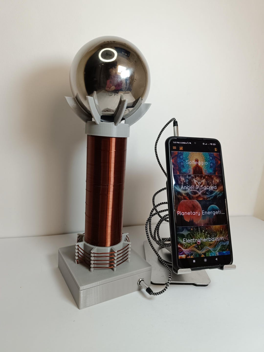 Nikola Tesla Coil Device Scalar Wave Energy Fountain Classic Tesla Coil ...