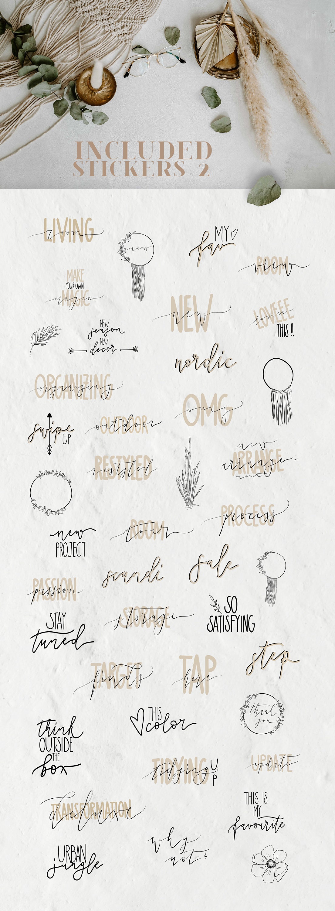 100 Interior Design Insta Story Sticker Set | Instagram Stories ...