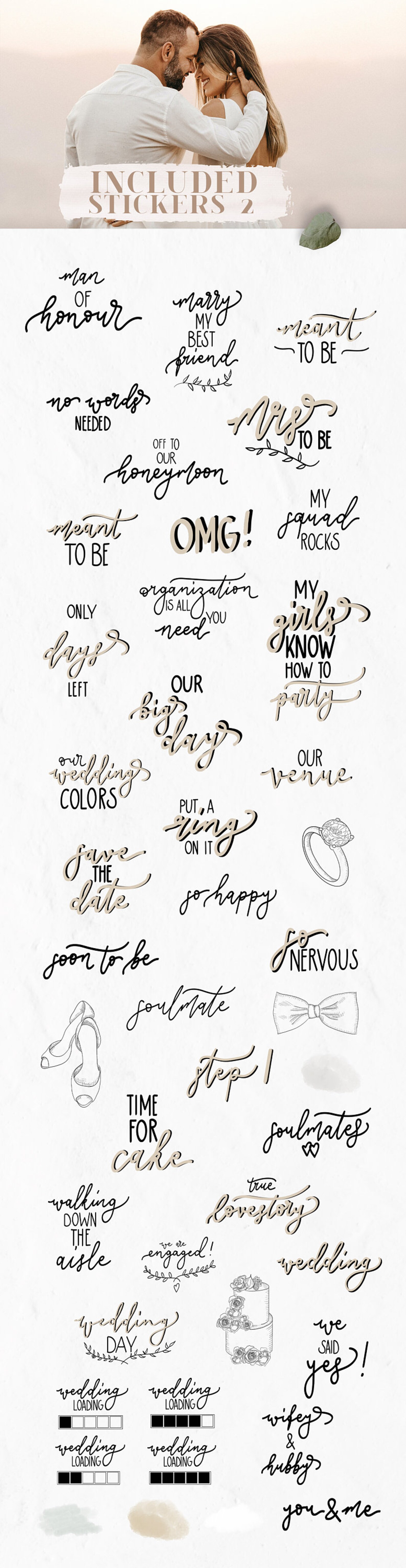 100 Wedding Insta Story Sticker Set | Instagram Stories Storysticker ...