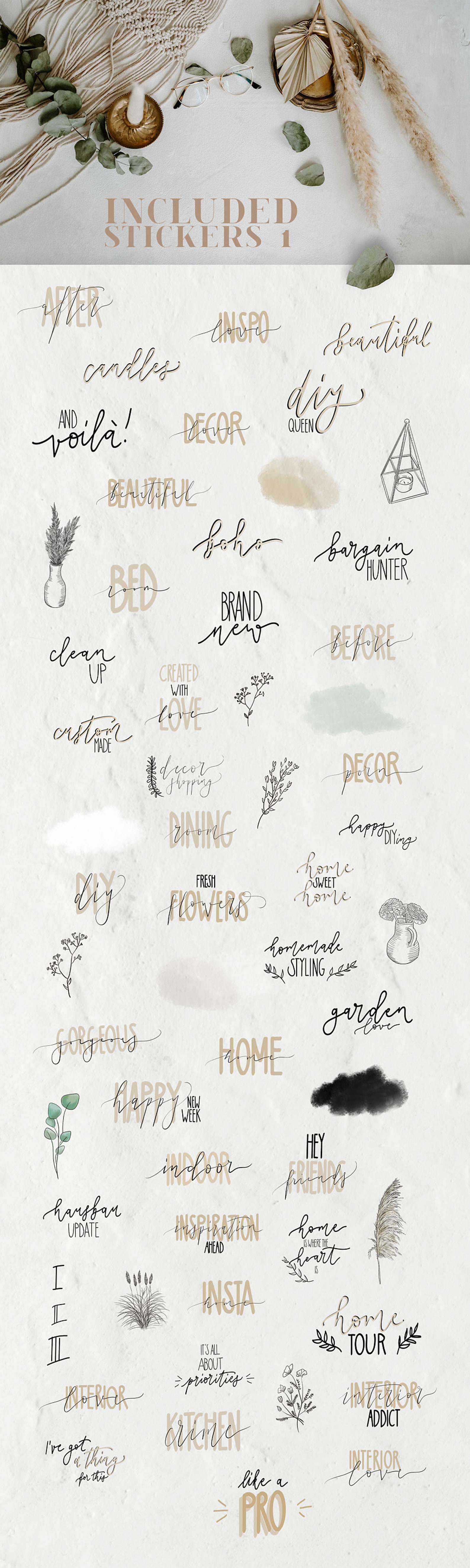 100 Interior Design Insta Story Sticker Set | Instagram Stories ...