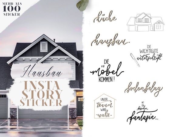 100 Hausbau Insta Story Sticker Set Instagram Stories | Etsy