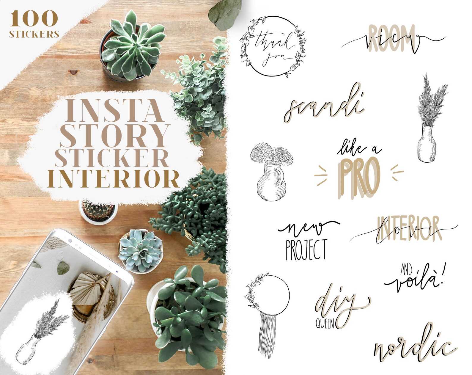 100 Interior Design Insta Story Sticker Set | Instagram Stories ...
