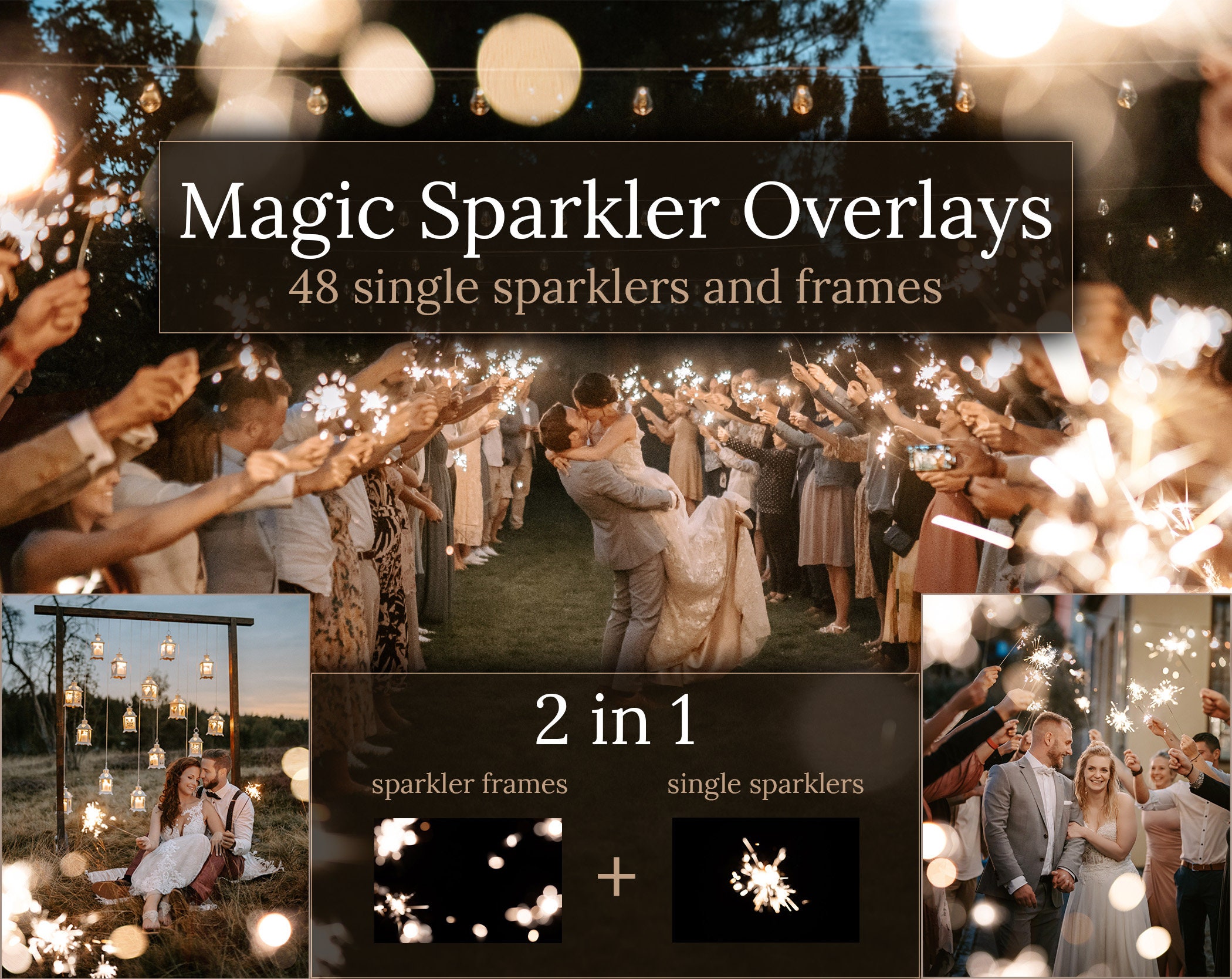 Sparkler Overlays for Photoshop, Wedding Sparkler, Sparkler Exit, Bright Colors, New Years Eve ...