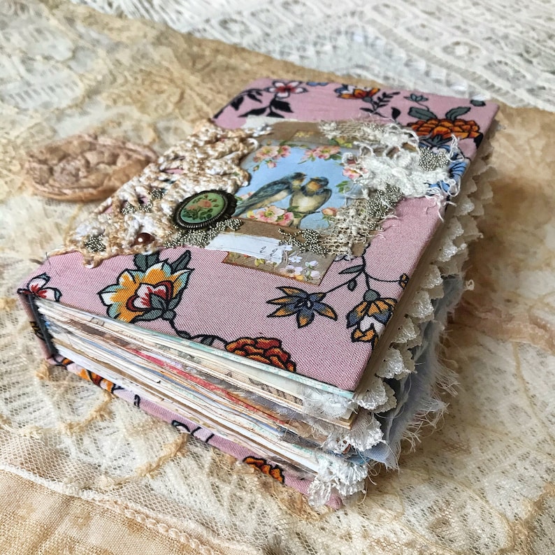 Vintage Lace Decorated Junk Journal Journal Handmade Rustic - Etsy