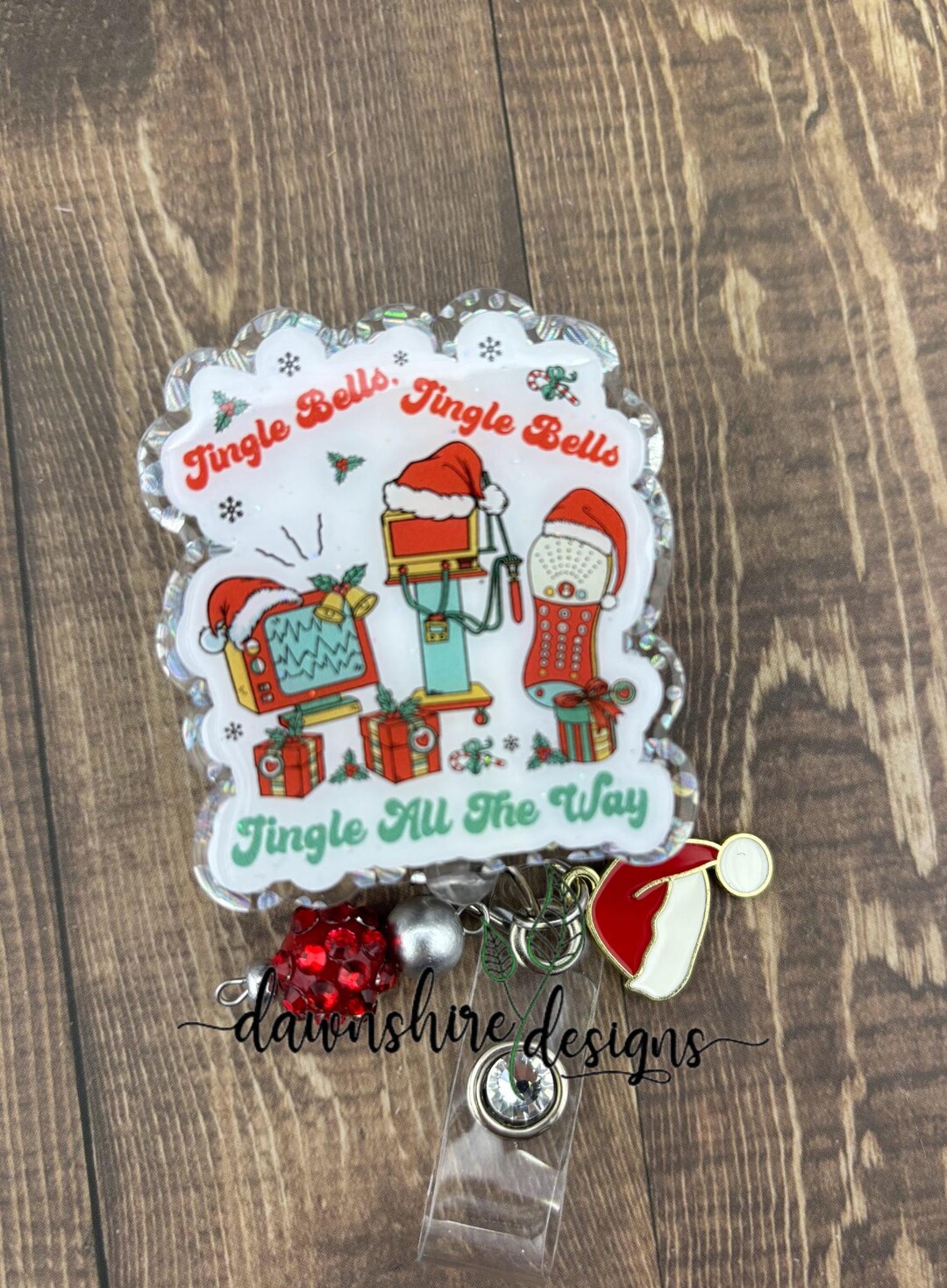 Christmas Jingle Bells Badge, Funny Nursing Badge Reel, Beaded Badge ...