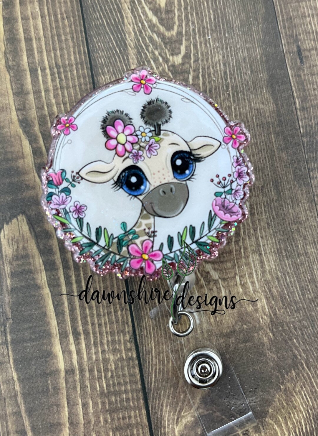 Giraffe Badge Reel. Cute Animal Badge Reel,badge Reels for Nurse, Badge ...