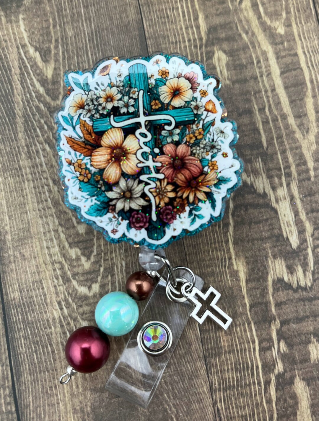 Cross Badge Reel, Inspirational Badge, Christian Badge Reel, Faith ...