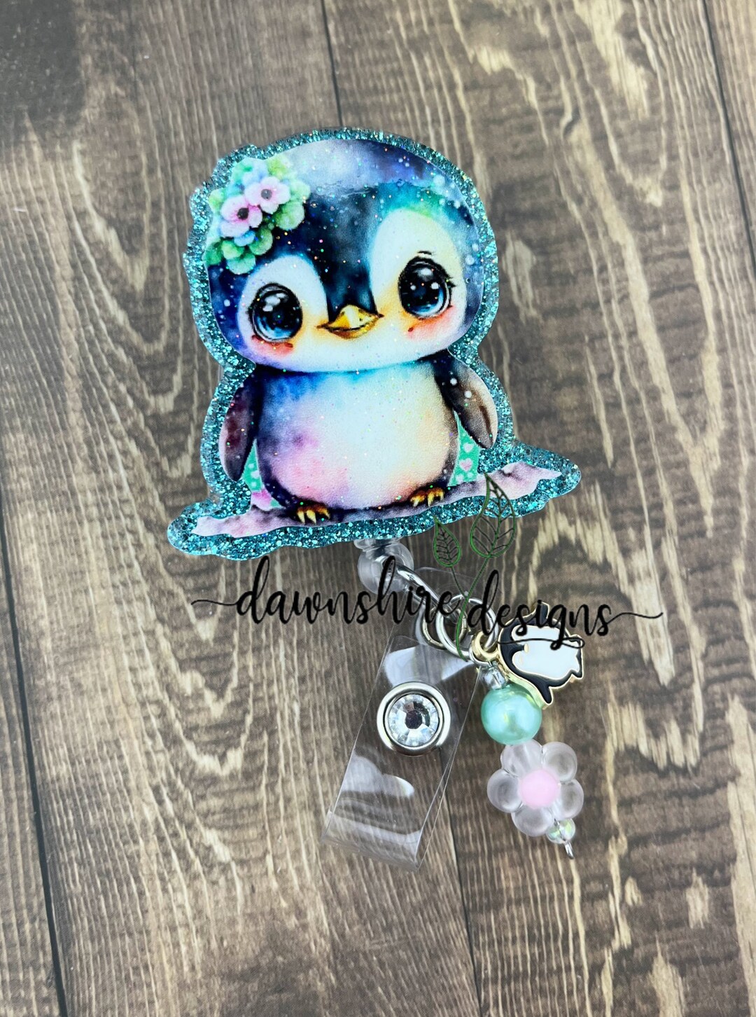 Penguin Badge Reel, Cute Animal Badge, Beaded Badge, Badge Reel for ...