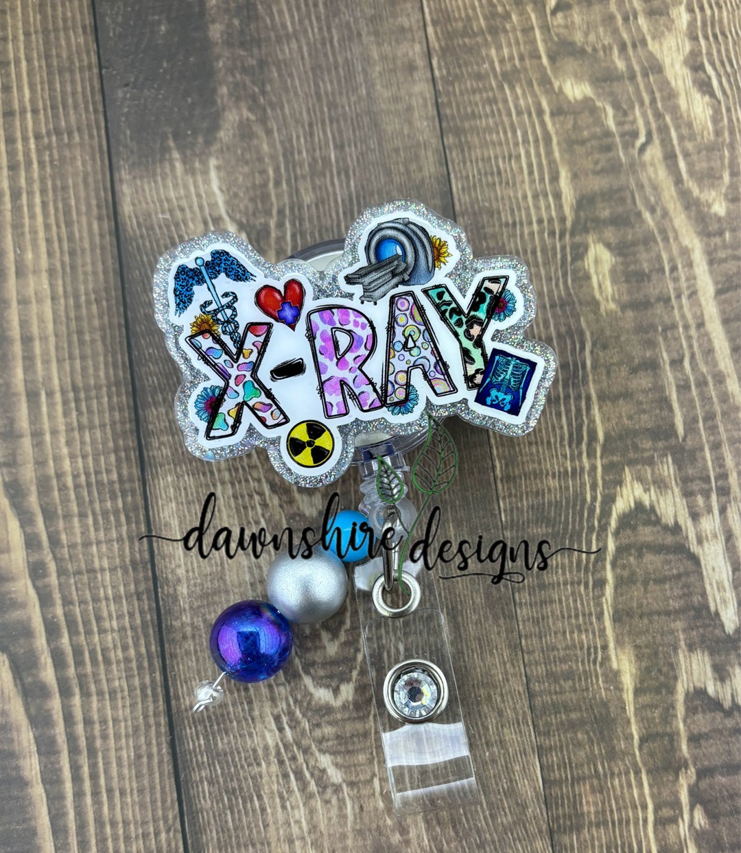Xray Beaded Badge Reel, Radiology ID Holder - Etsy