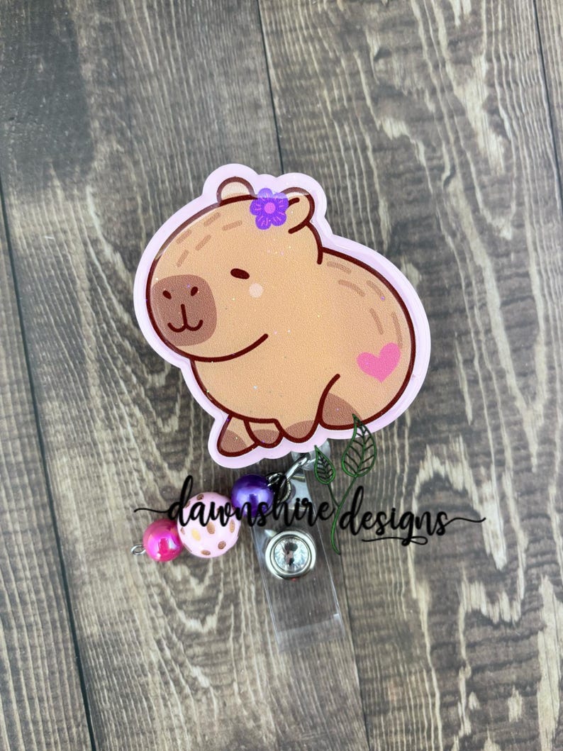 Capybara Badge Reel, Cute Capybara Badge Holder, Cute Animal Badge ...