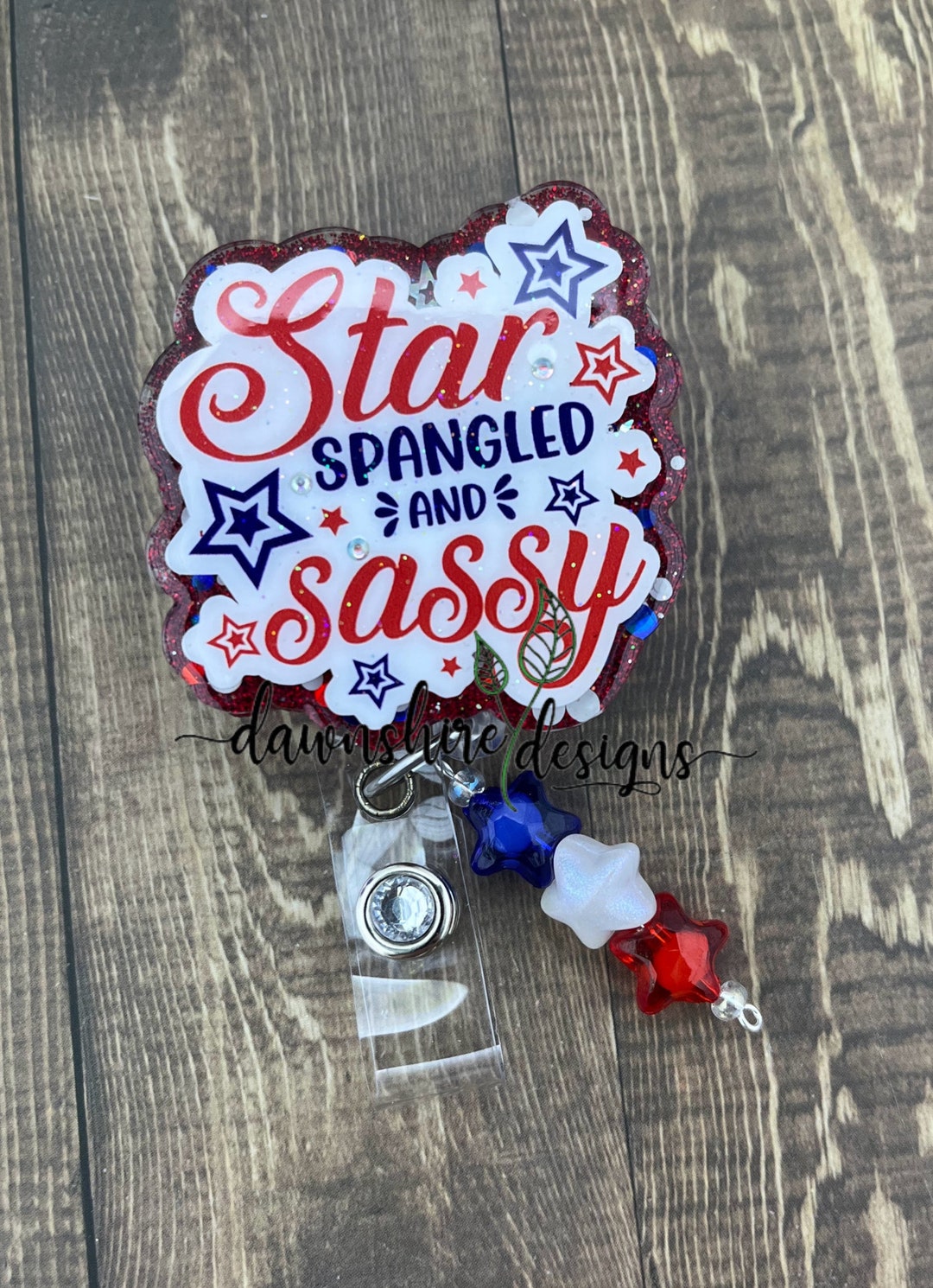 Star Spangled and Sassy Badge, Summer Holiday Badge, Star Badge Holder ...