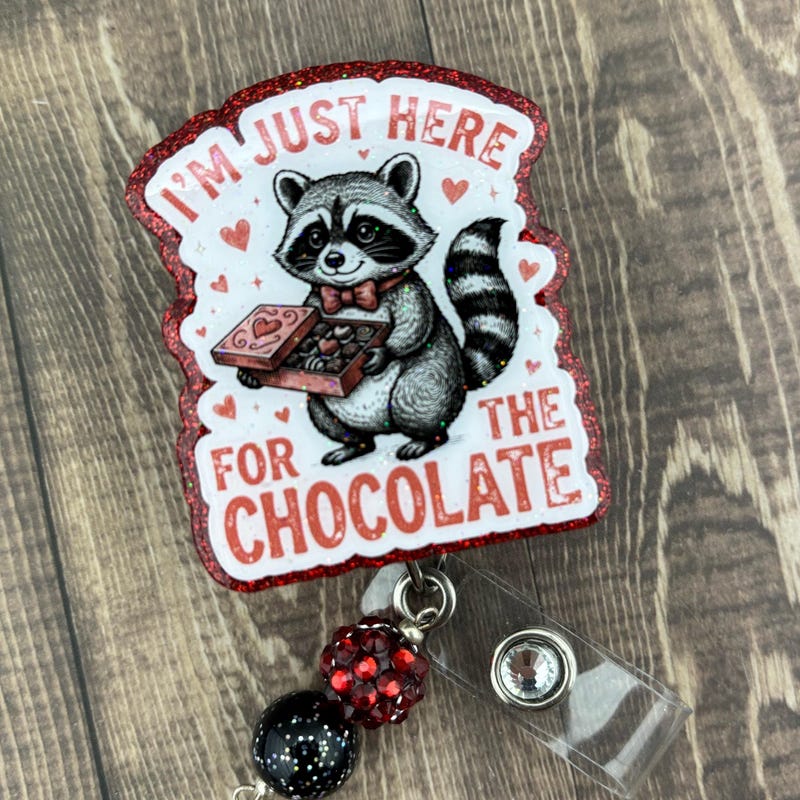 Valentines Raccoon Badge - Etsy