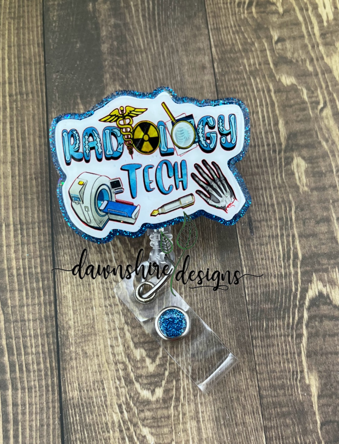 Radiology Tech Badge, Radiology Badge Reel, Beaded Badge, Badge Reel ...