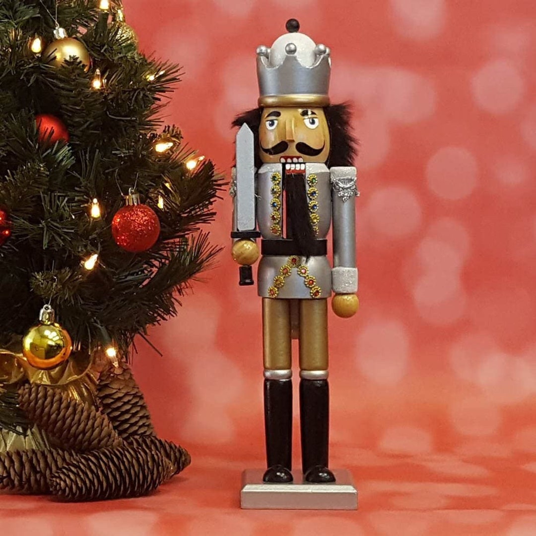 Nutcracker Soldier 15 Inchtraditional Black, Gold, & Silver Jacket ...