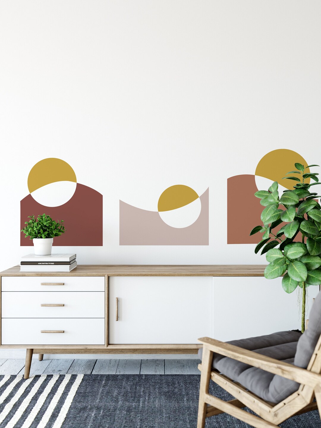 Removable Peel-and-stick Abstract Wave Wall Stickers Made in - Etsy
