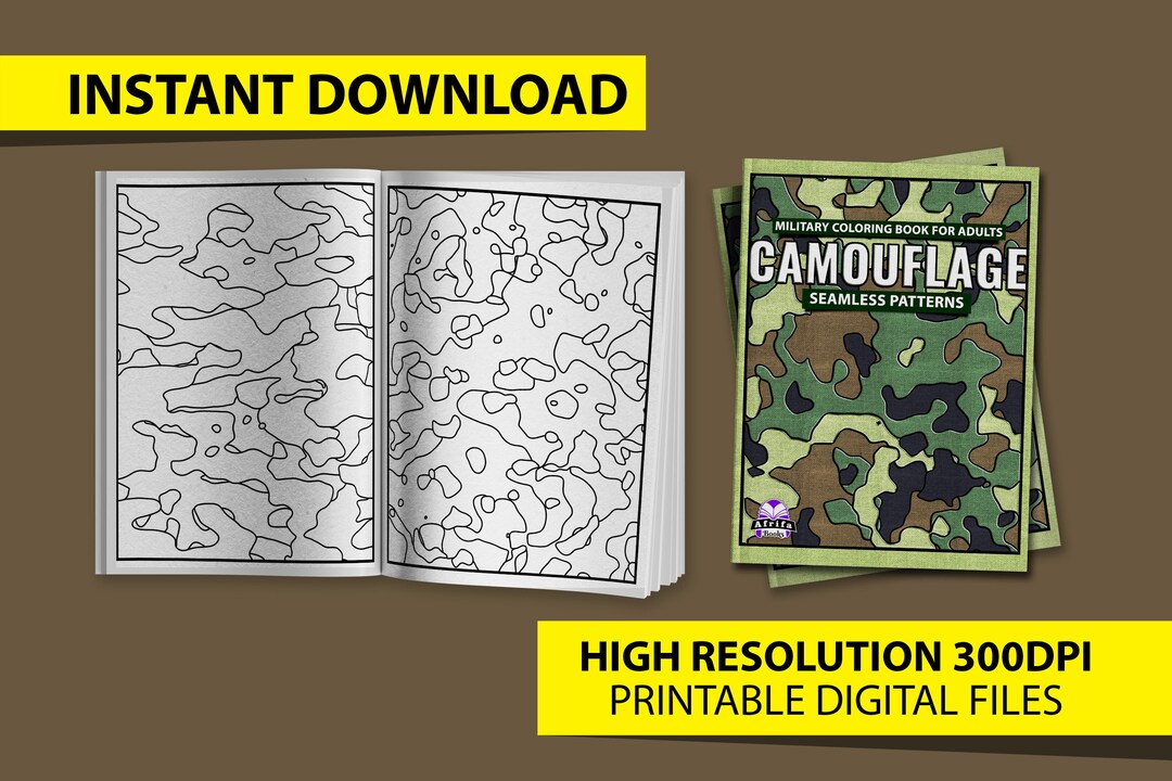 Camouflage Coloring Pages for Adults: Seamless Military Patterns ...