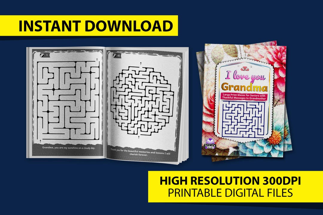 I Love You Grandma: Large Print Mazes for Seniors With Thankful ...