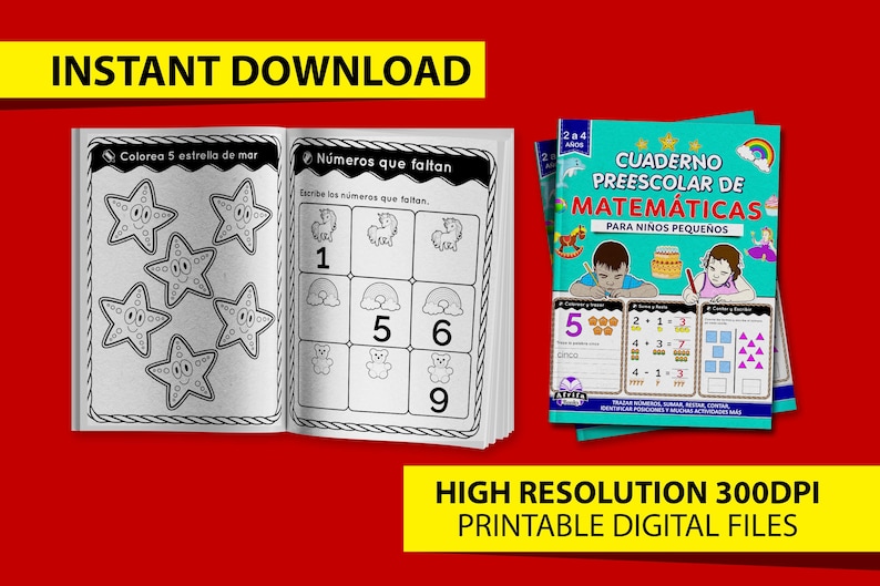 Spanish Preschool Math Workbook: Toddler Learning Activities (PDF) - Etsy