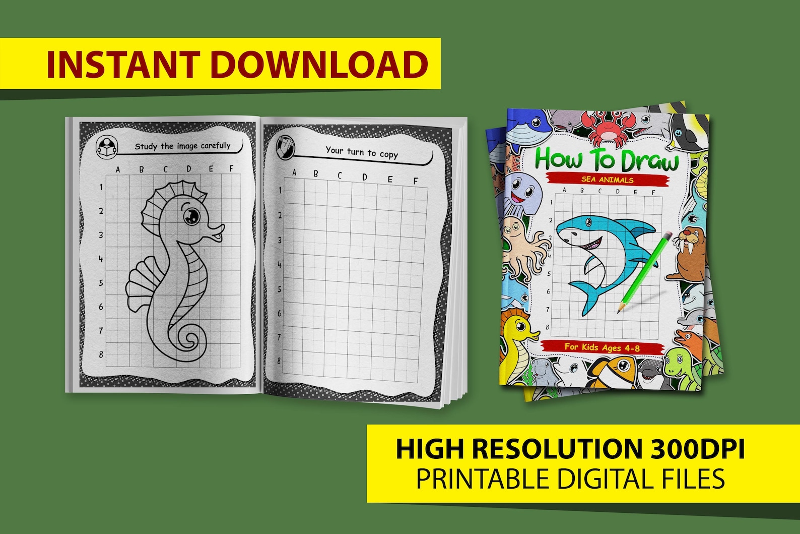 How to Draw Sea Animals for Kids Ages 4-8 Fun and Easy Step-by-step ...