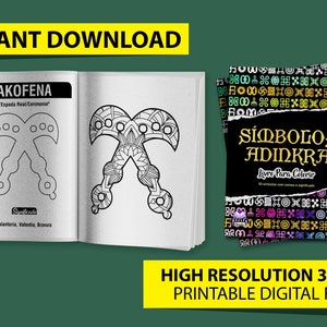 Adinkra Symbols Coloring Pages With Names and Meanings in Portuguese ...
