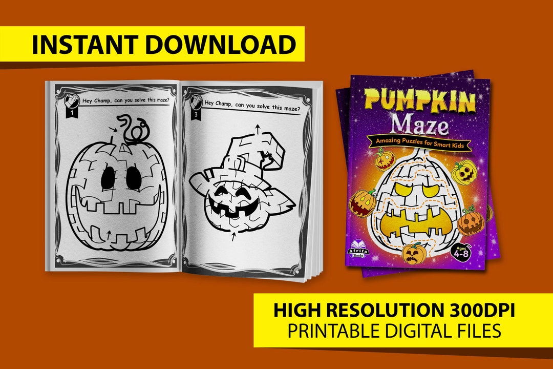 Pumpkin Maze: Amazing Puzzles for Smart Kids Fun Halloween Mazes ...