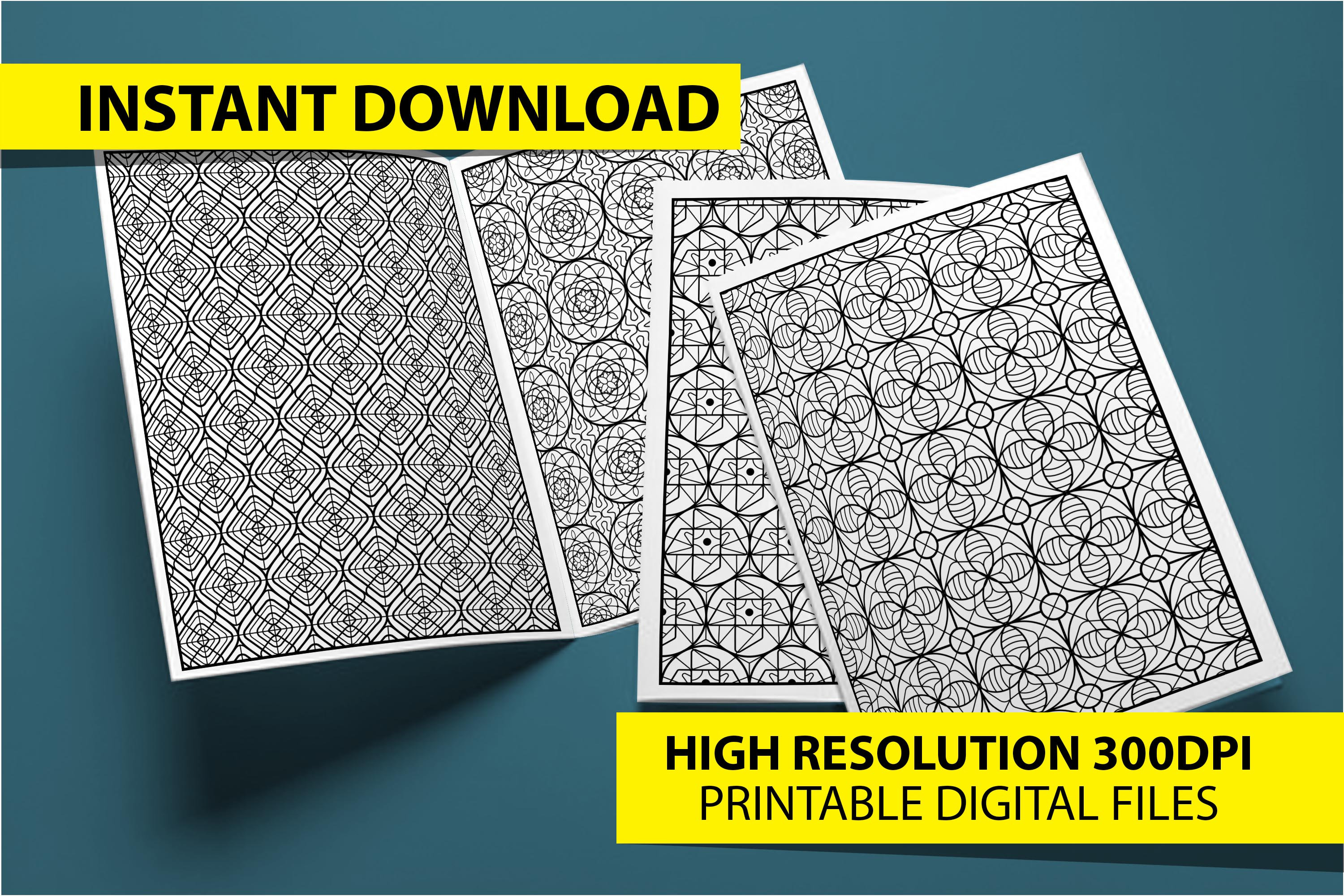 Geometric Coloring Pages: 50 Abstract Patterns for Adults (printable ...