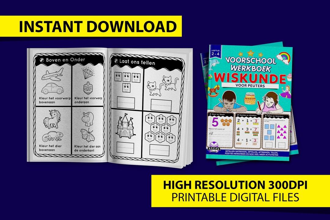 Preschool Math Worksheet for Toddlers in Dutch, Voorschool Werkboek ...