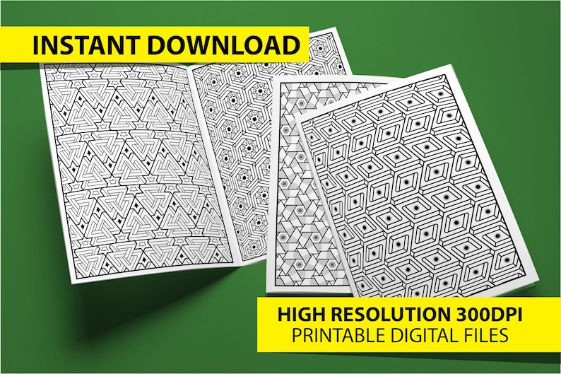 Geometric Coloring Pages for Adults Relaxation and Stress Relief ...
