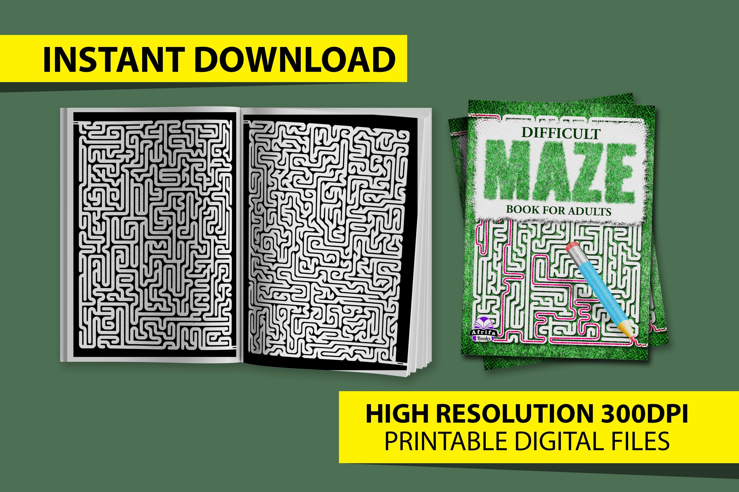 Difficult Maze Book for Adults Challenging Brain Teasing Labyrinth ...