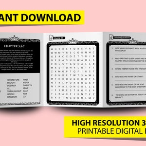 Book of Esther Word Search: Bible Study Puzzles (printable PDF) - Etsy