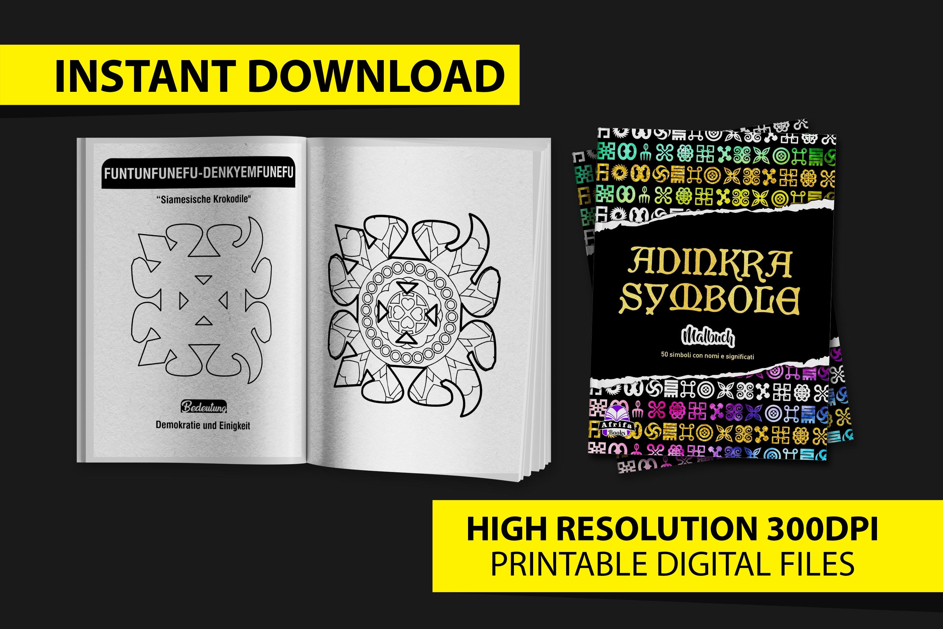 Adinkra Symbols Coloring Pages With Names and Meanings in German Pdf ...